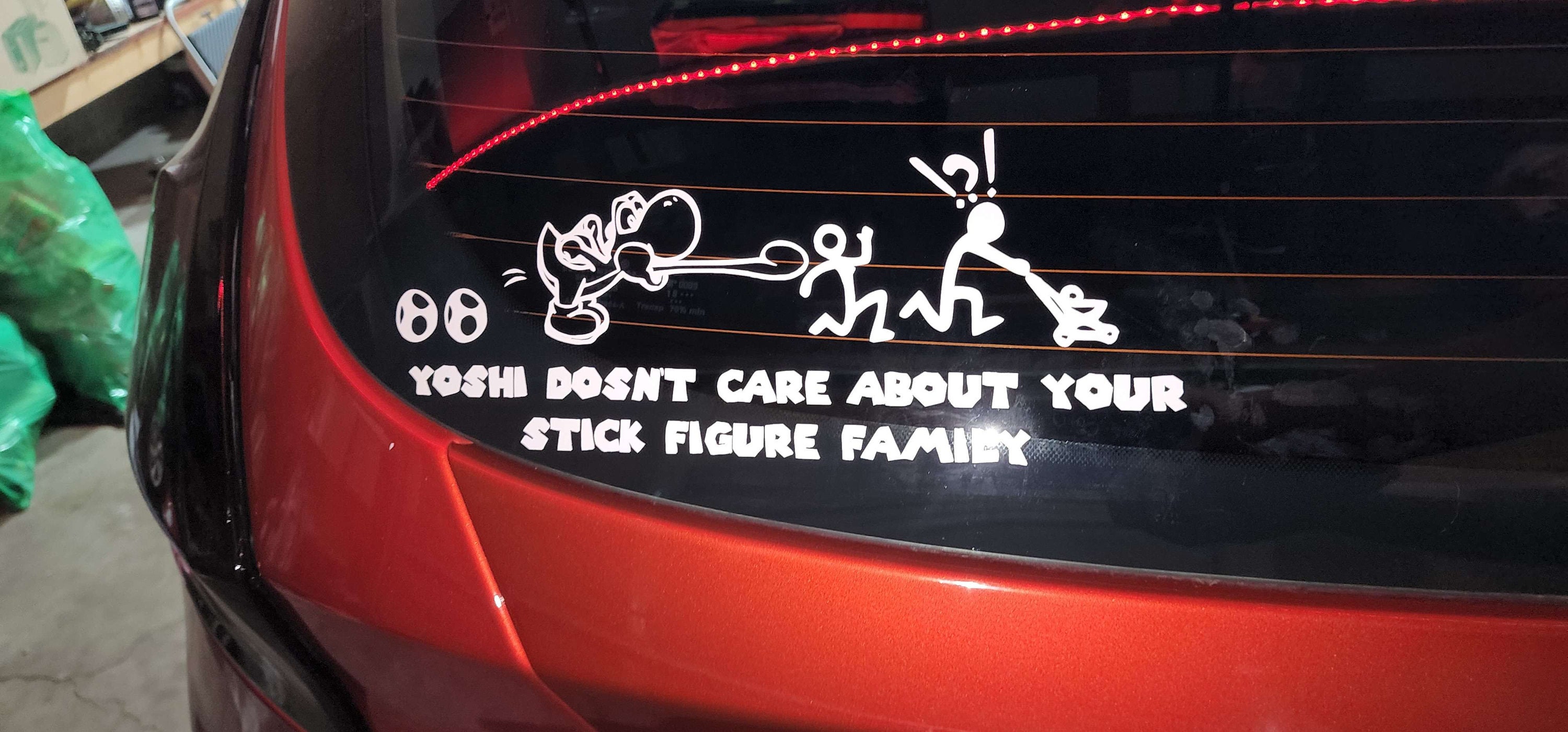 Yoshi Stick Figure Family Decal - Etsy
