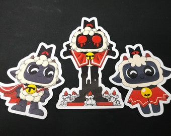 Cult of the Lamb Stickers gods, Leshy, Heket, Shamura, Kallamar, and ...