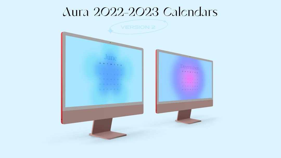 2022-2023 Aura Gradient Calendar Wallpapers - Version 2 - Etsy