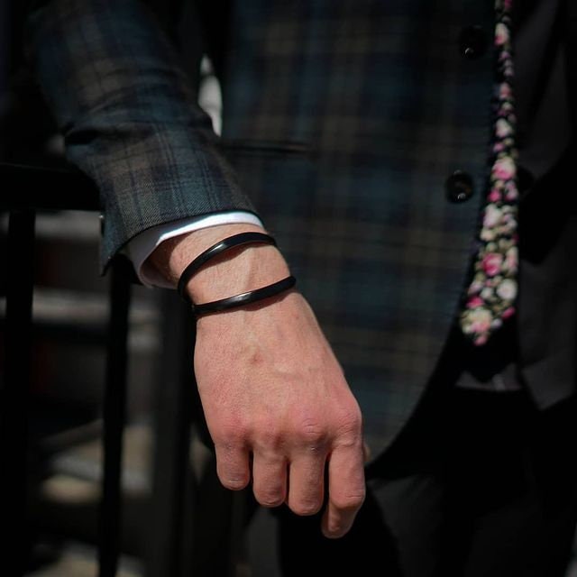 Matte Black Cuff Bangle Bracelet Minimal Clean Elegant Jewelry - Etsy