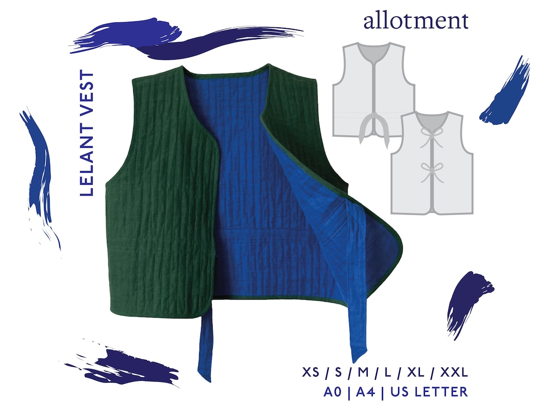 Lelant Vest | Quilted Vest / Gilet | Two Styles / Lengths | Simple ...