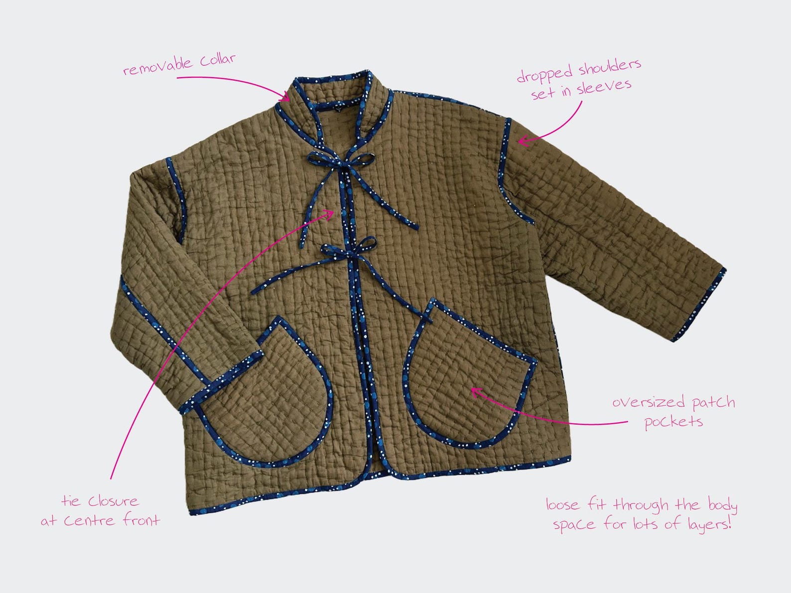 Agnes Jacket | Quilted / Unlined / Bound Seams | Relaxed, Oversized ...