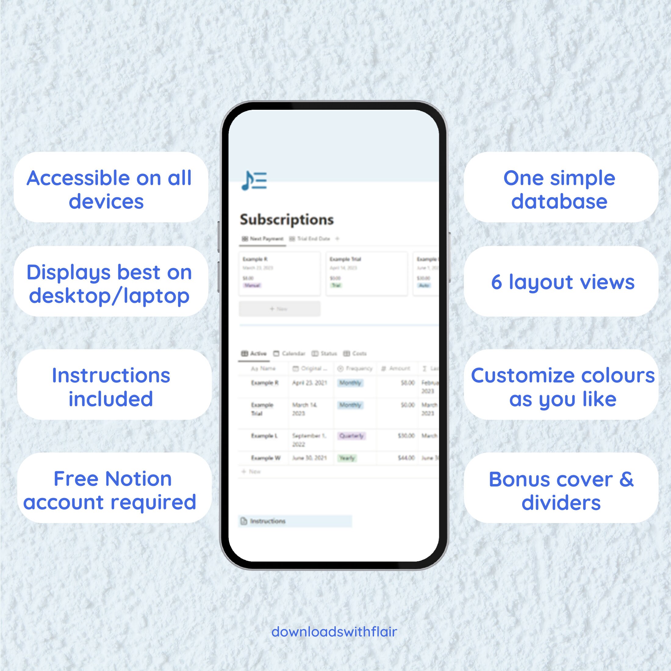 Notion Subscription Tracker Template to Review Regular Expenses. Audit Memberships and Ongoing ...
