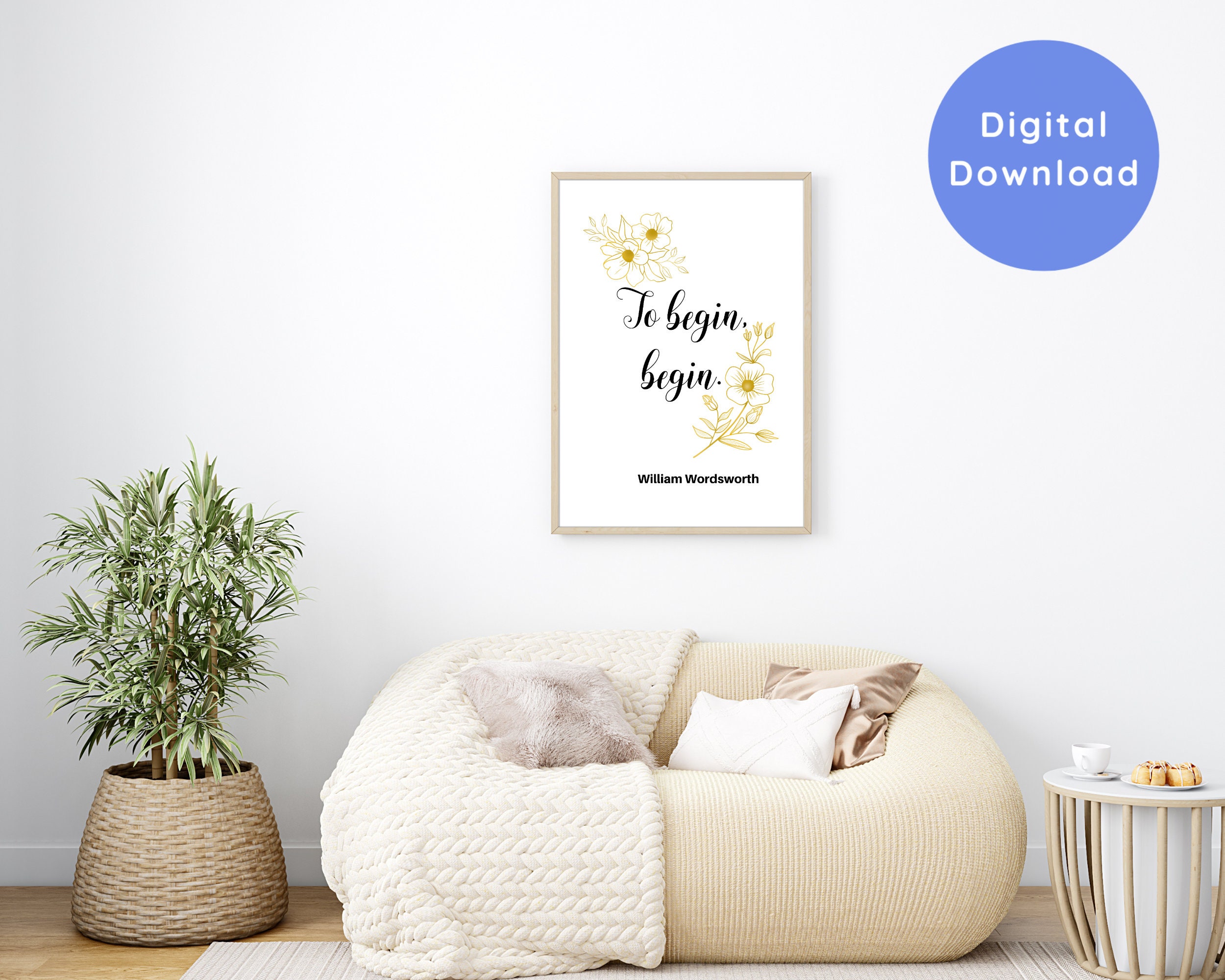 William Wordsworth Printable Quote Wall Art. Motivational Inspirational ...