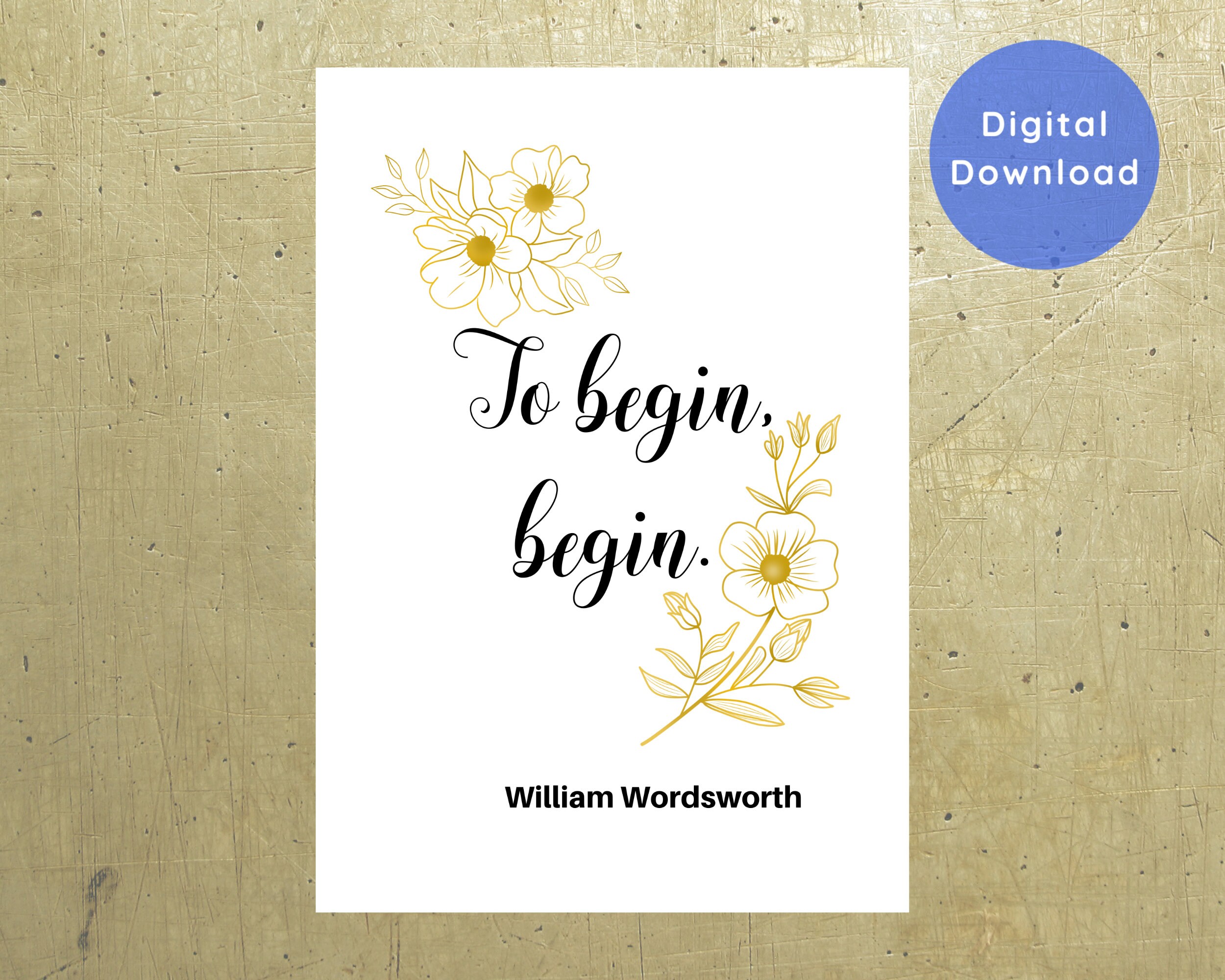 William Wordsworth Printable Quote Wall Art. Motivational Inspirational ...