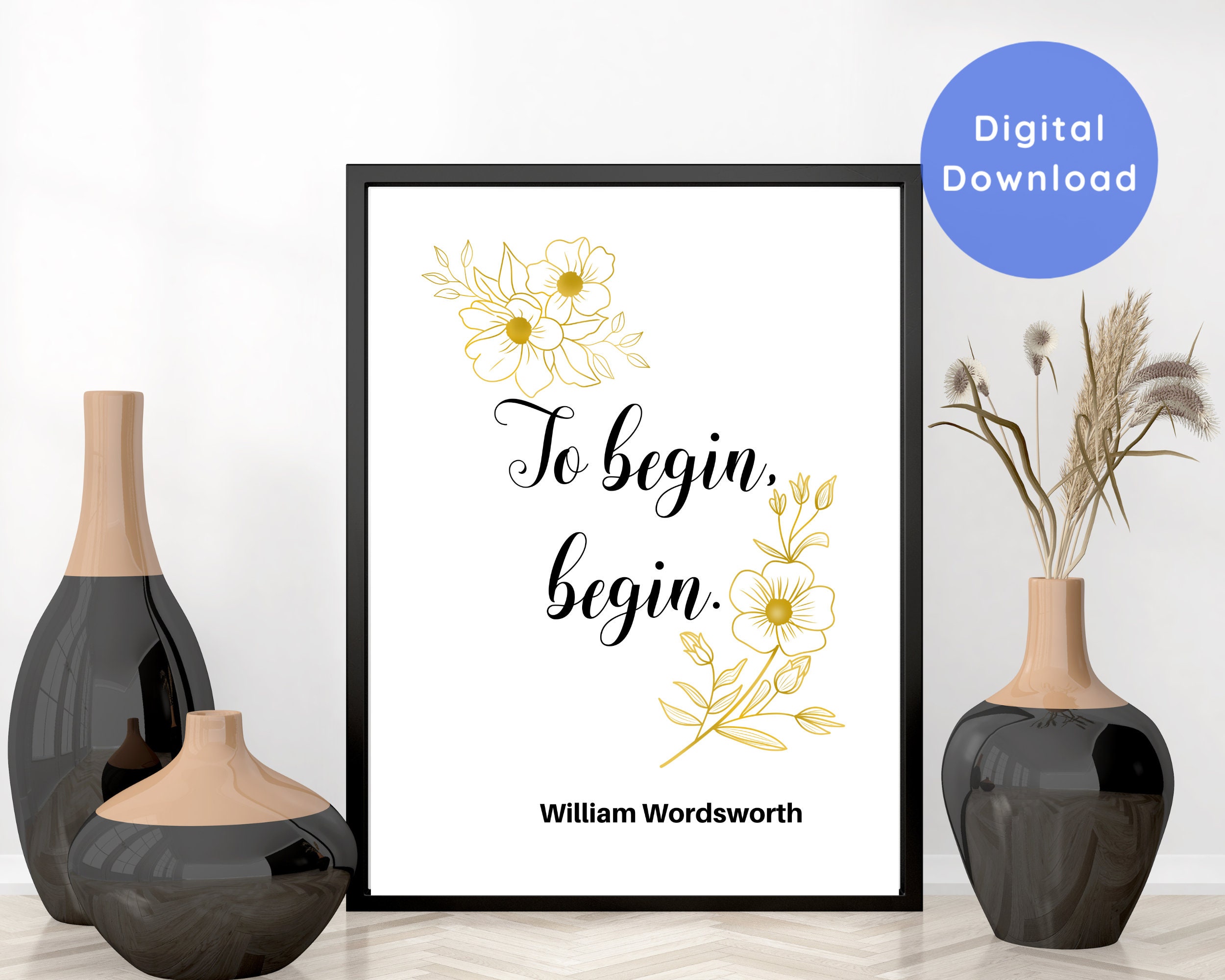 William Wordsworth Printable Quote Wall Art. Motivational Inspirational ...