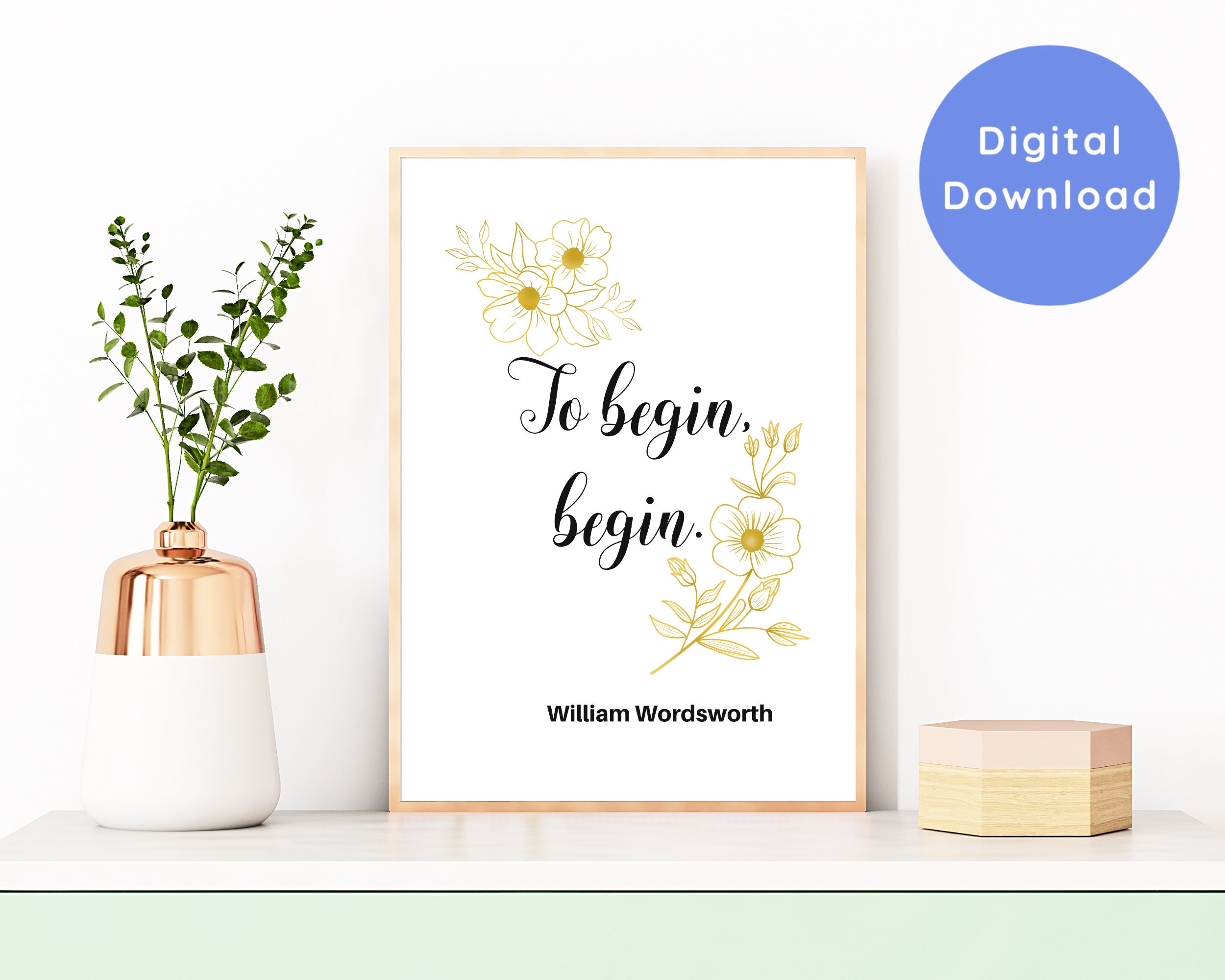 William Wordsworth Printable Quote Wall Art. Motivational Inspirational ...