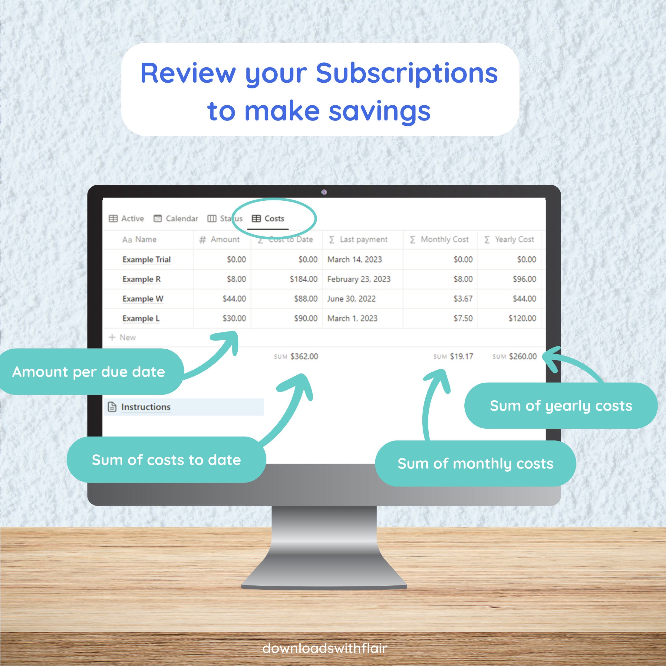 Notion Subscription Tracker Template to Review Regular Expenses. Audit Memberships and Ongoing ...