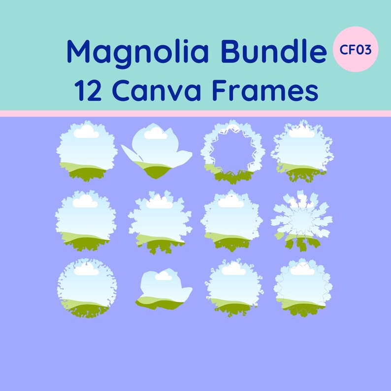 Editable Magnolia Flower Canva Frames. Add Nature's Beauty to Your ...