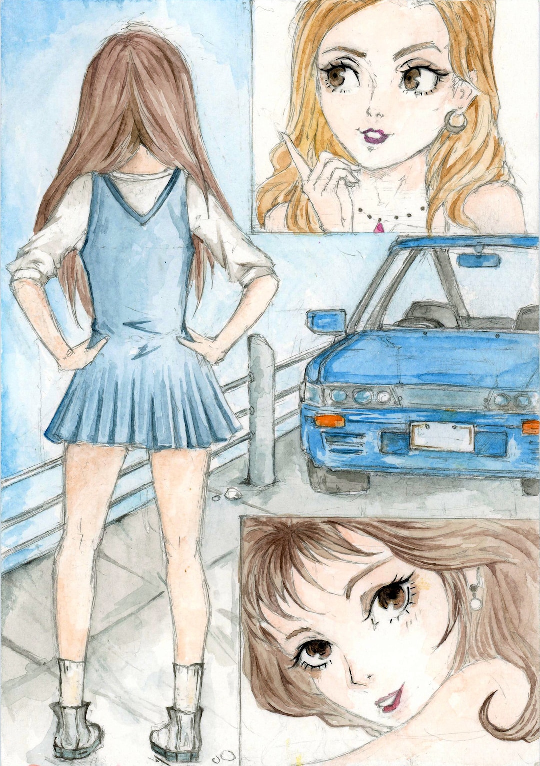 Initial D Mako Sato Sayuki Nissan Sileighty A4 A5 Watercolor Print - Etsy