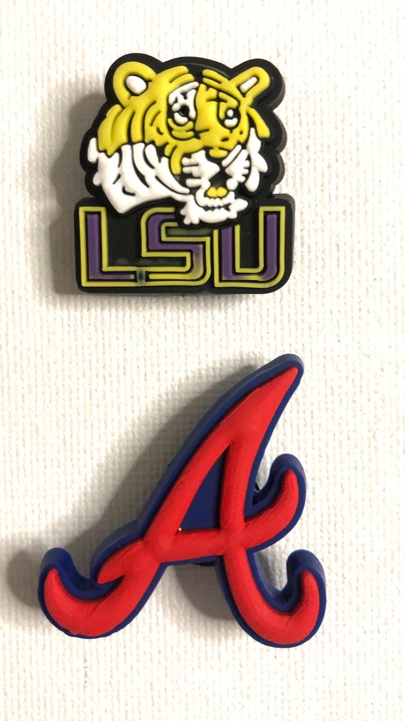 LSU & Atlanta Braves Shoe Charms for Croc Shoes. Very Difficult to Find ...