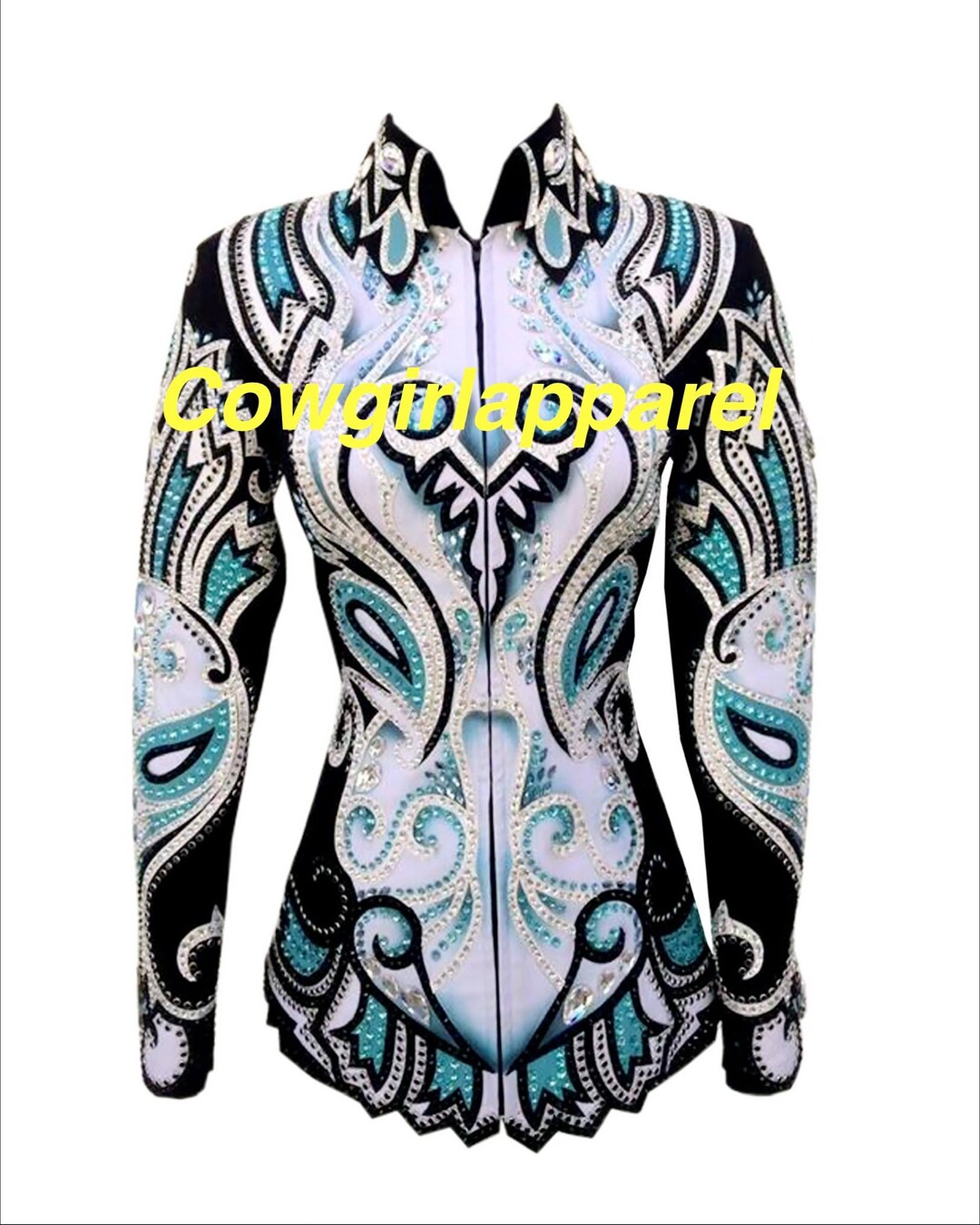 Custom Western Show Jacket: Cow Suede Leather, Swarovski Crystals - Etsy