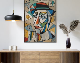 Pablo Picasso Inspired Digital Print Art | Abstract Cubist Wall Art ...