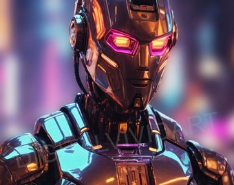 Futuristic Robot Digital Art | Robot Print Poster | Robot Wall Art ...