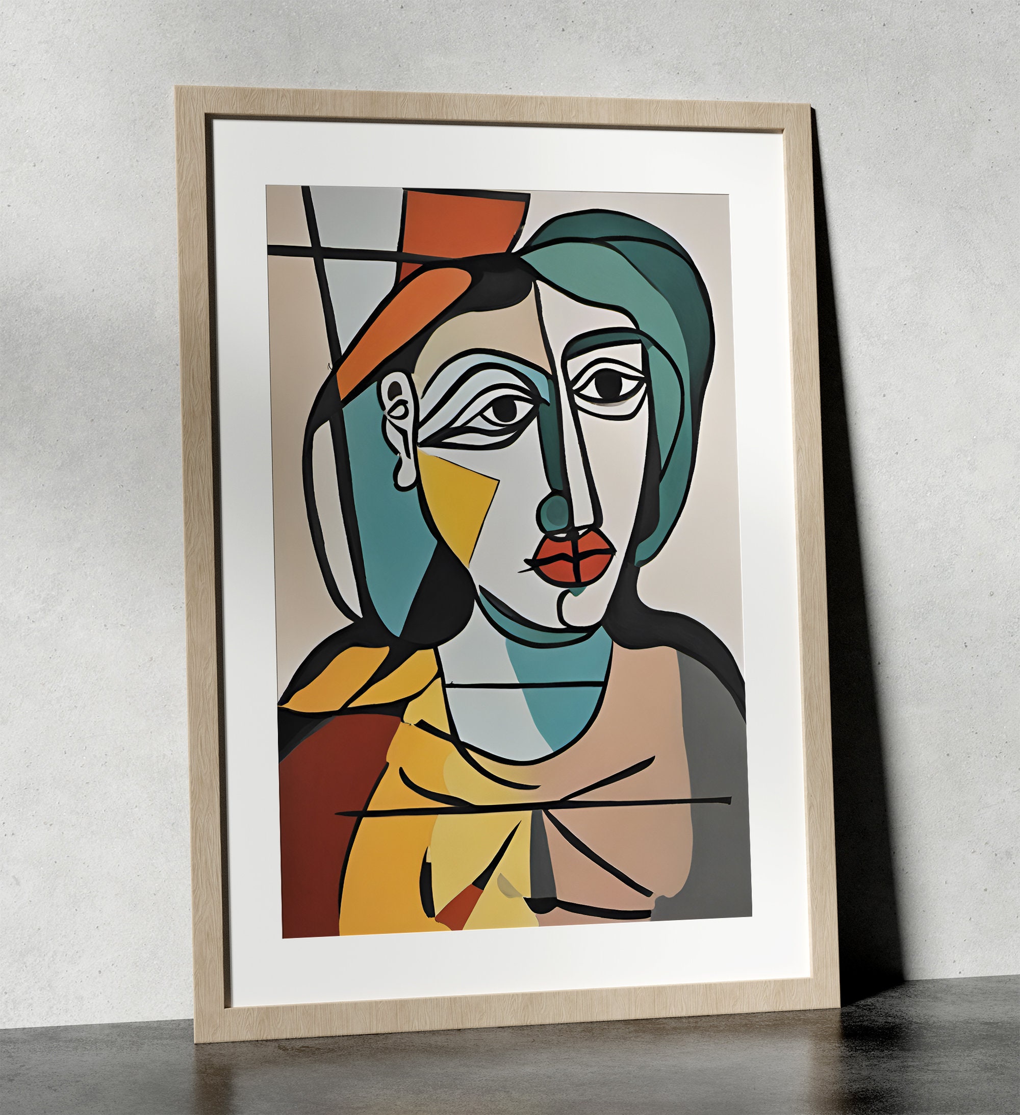 Pablo Picasso Inspired Digital Print Art | Abstract Cubist Wall Art ...