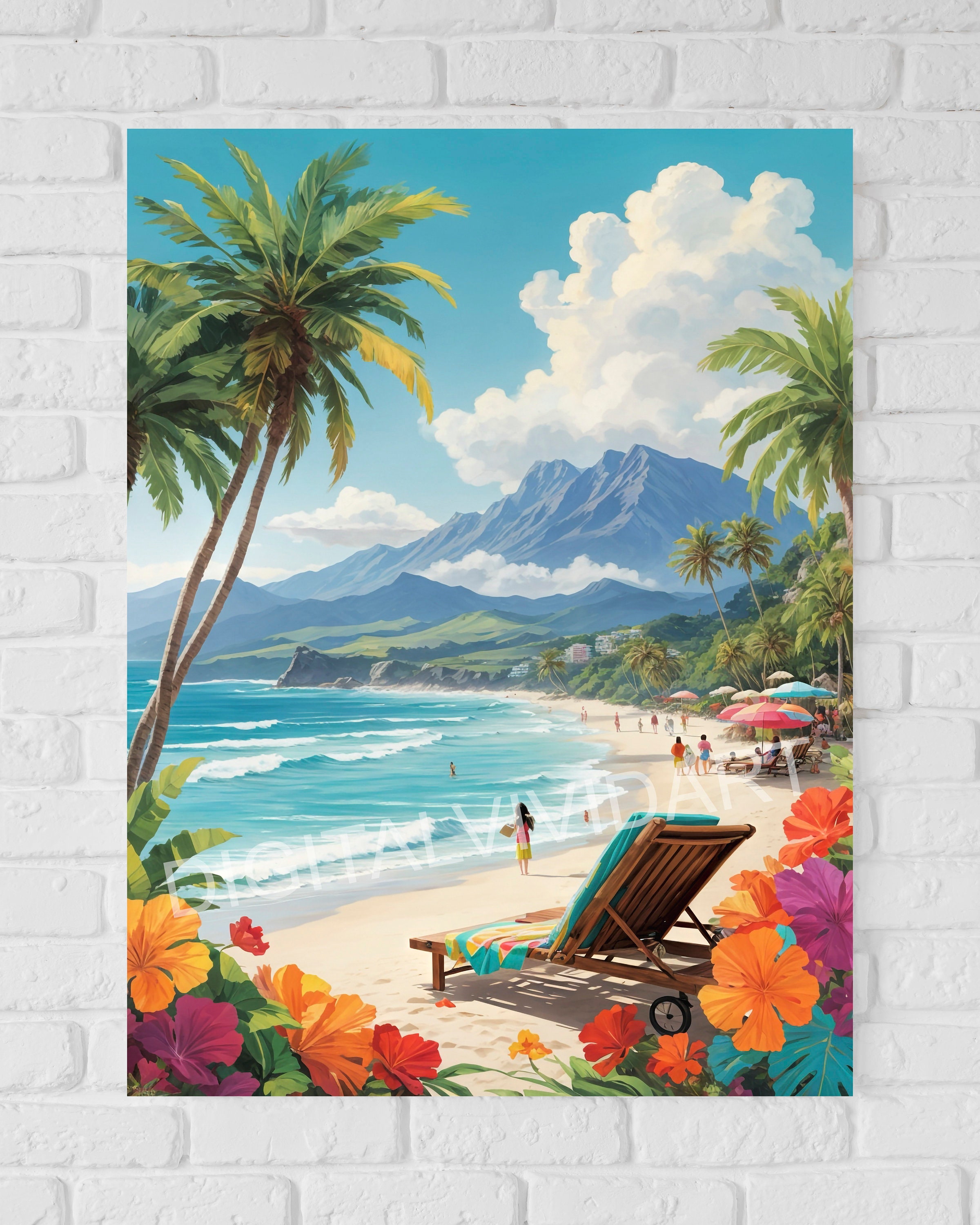 Beach Digital Art Print | Beach Wall Art | Beach Wall Décor | Beach ...