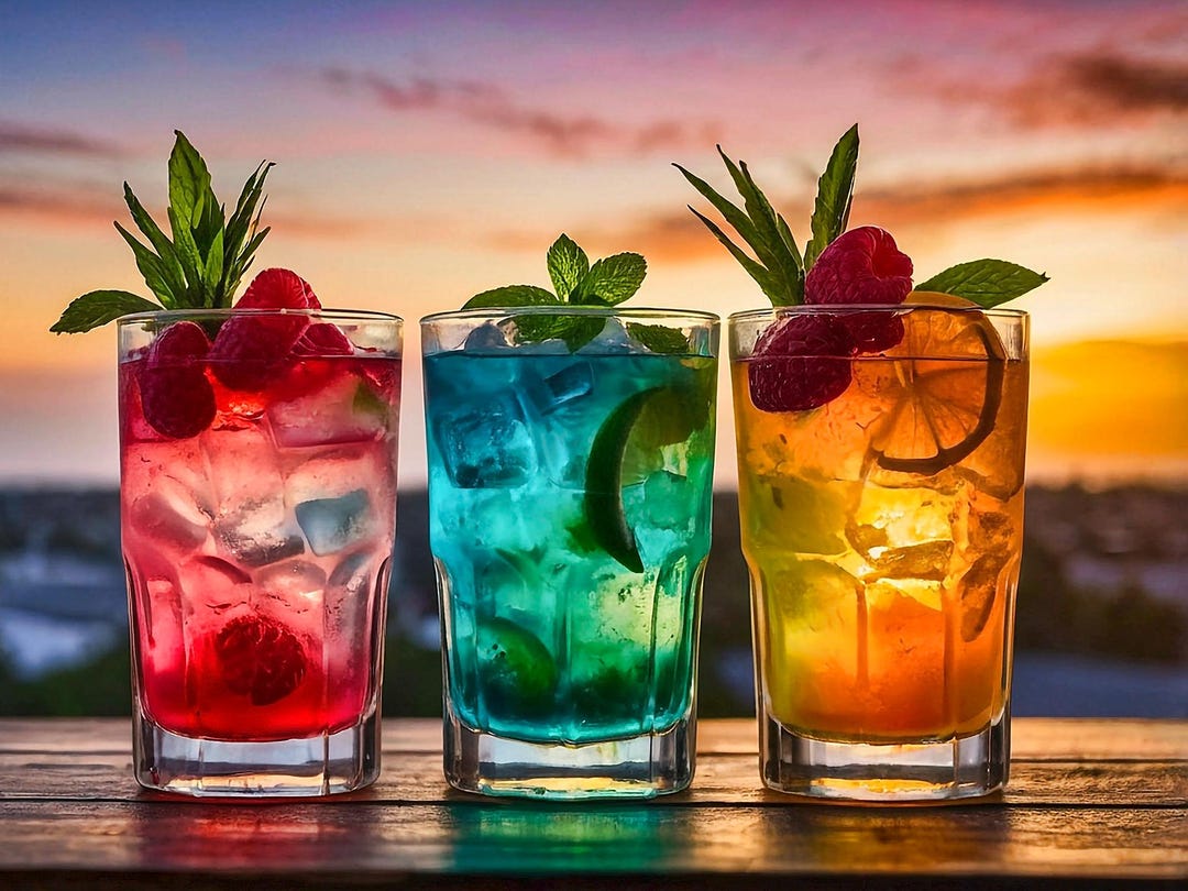 Cocktail Glass Digital Art Beverage Printable Art Tropical Drink ...