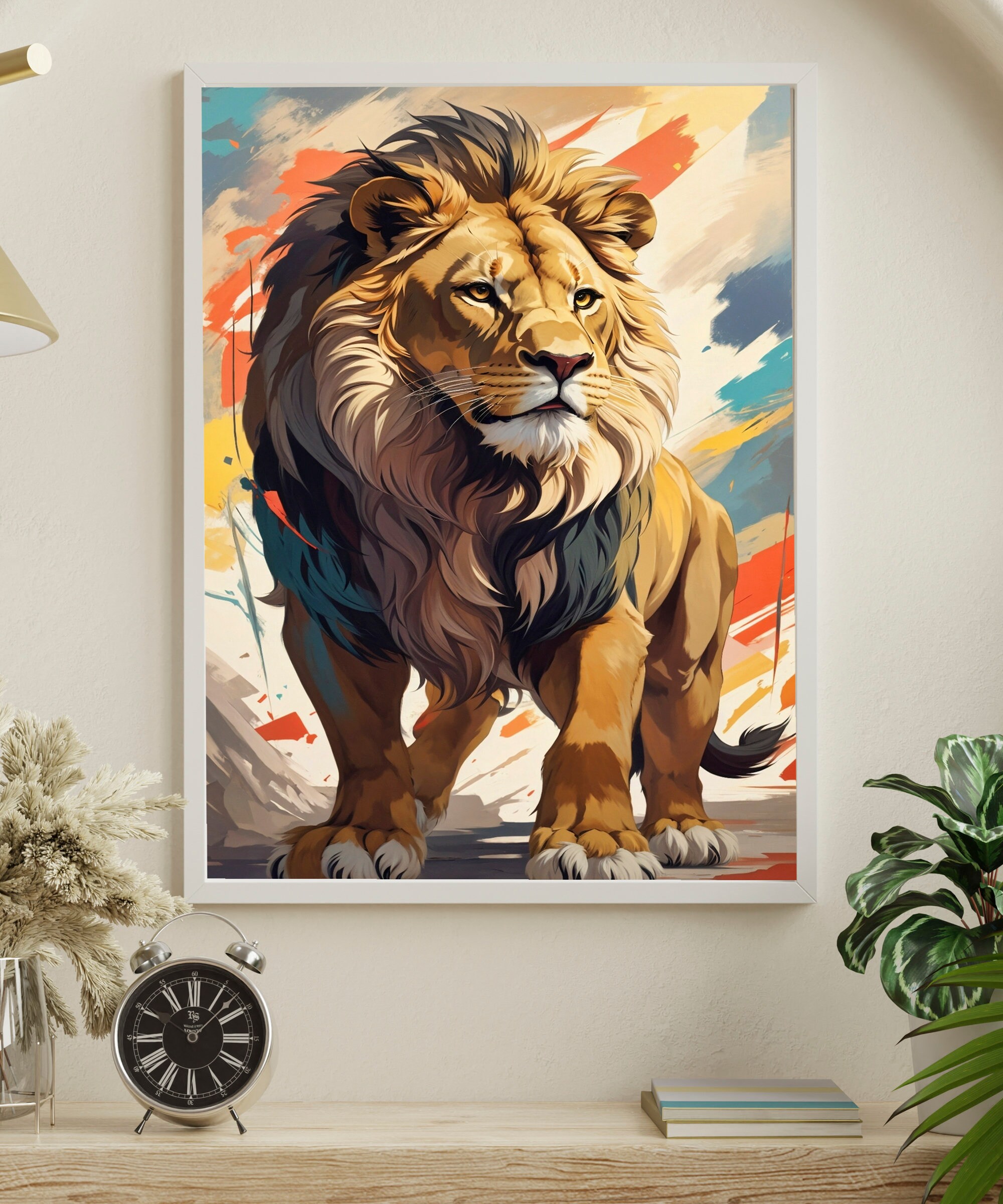 Abstract Lion Digital Art Print | Expressionism Wall Art | Lion Wall ...