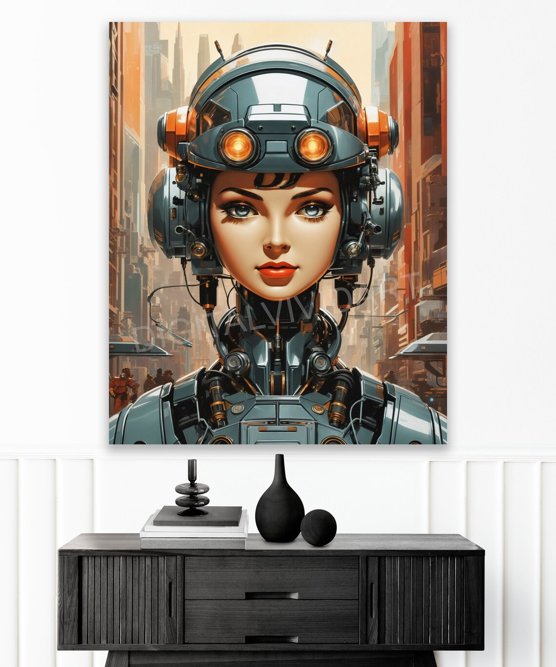 Robot Digital Art | Robot Portrait Wall Art | Robot Digital Print ...