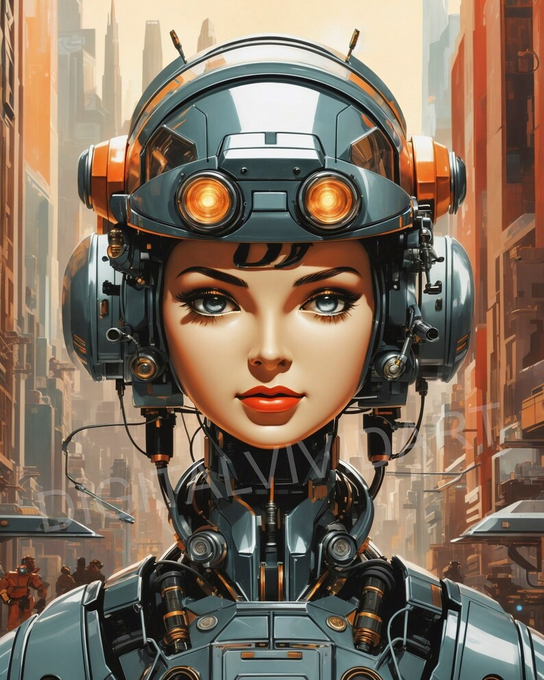Robot Digital Art | Robot Portrait Wall Art | Robot Digital Print ...