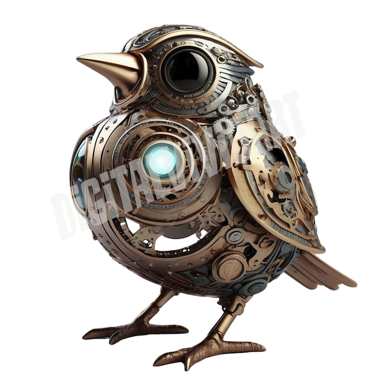 Steampunk Bird Clipart, Vintage Steampunk Victorian Bird, 5 Pngs, 16 X ...