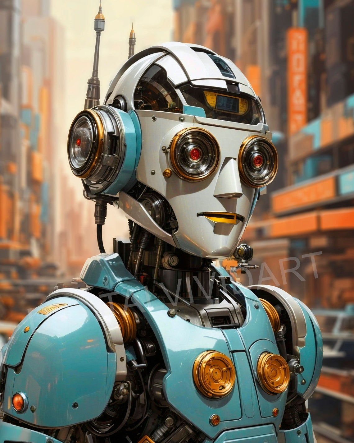 Futuristic Robot Digital Art | Robot Print Poster | Robot Wall Art ...