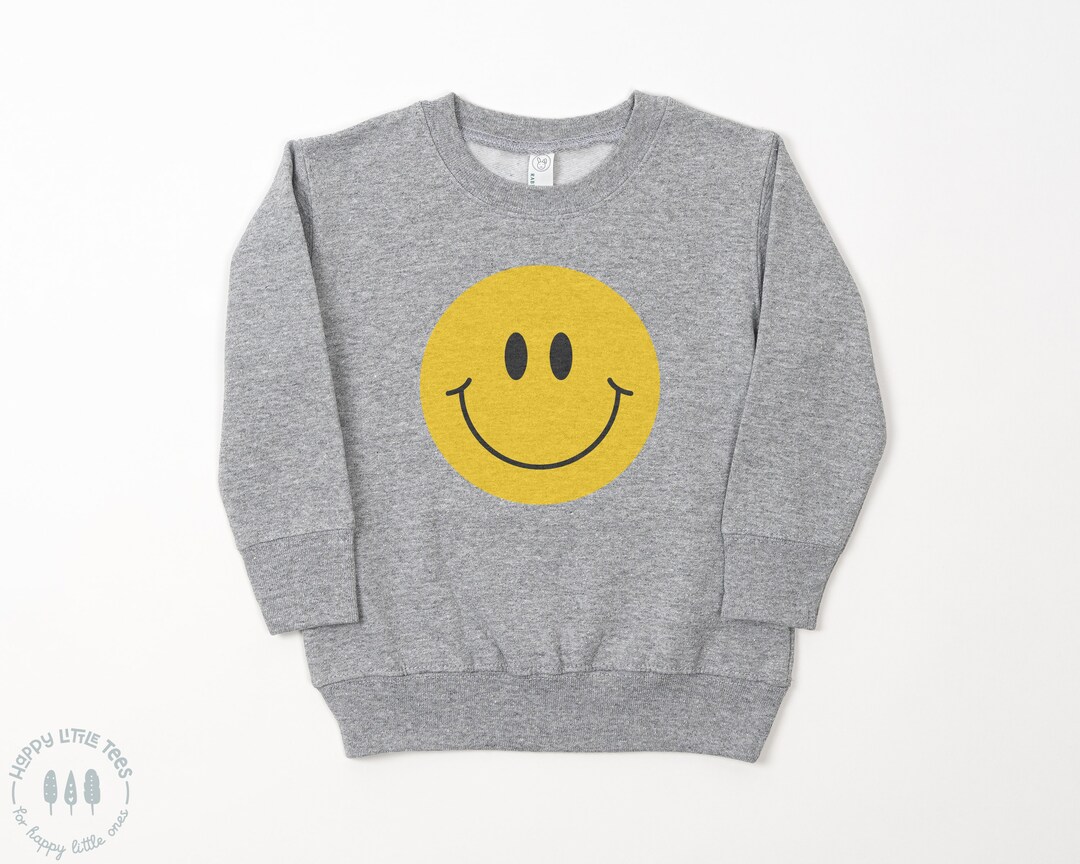 Toddler Smiley Face Sweatshirt Kids Smiley Face Sweatshirt Happy ...