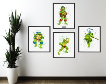 Ninja Turtles Watercolor - Etsy