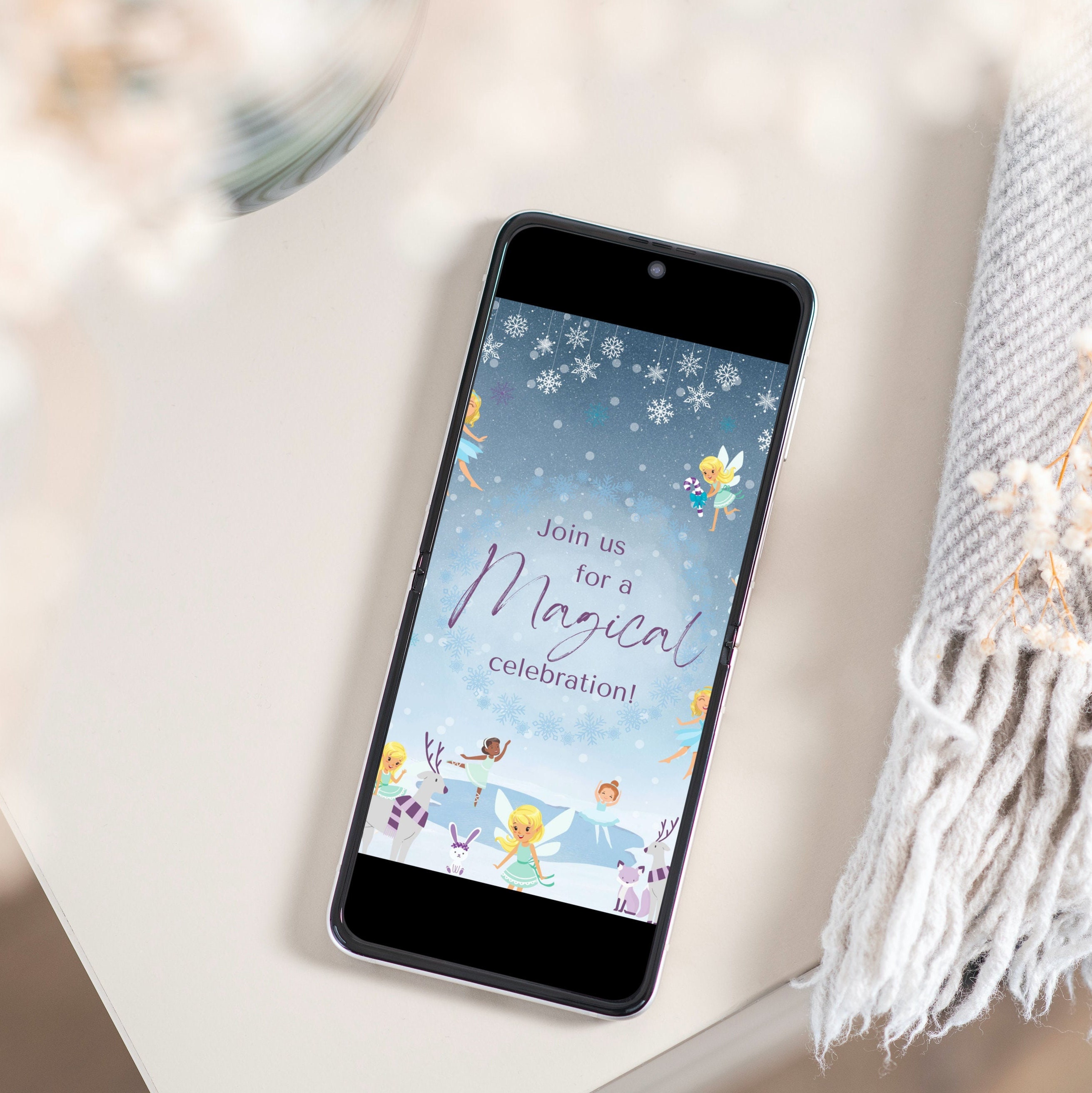 Editable Animated Video Invitation frozen Glitter With Magical Sounds ...