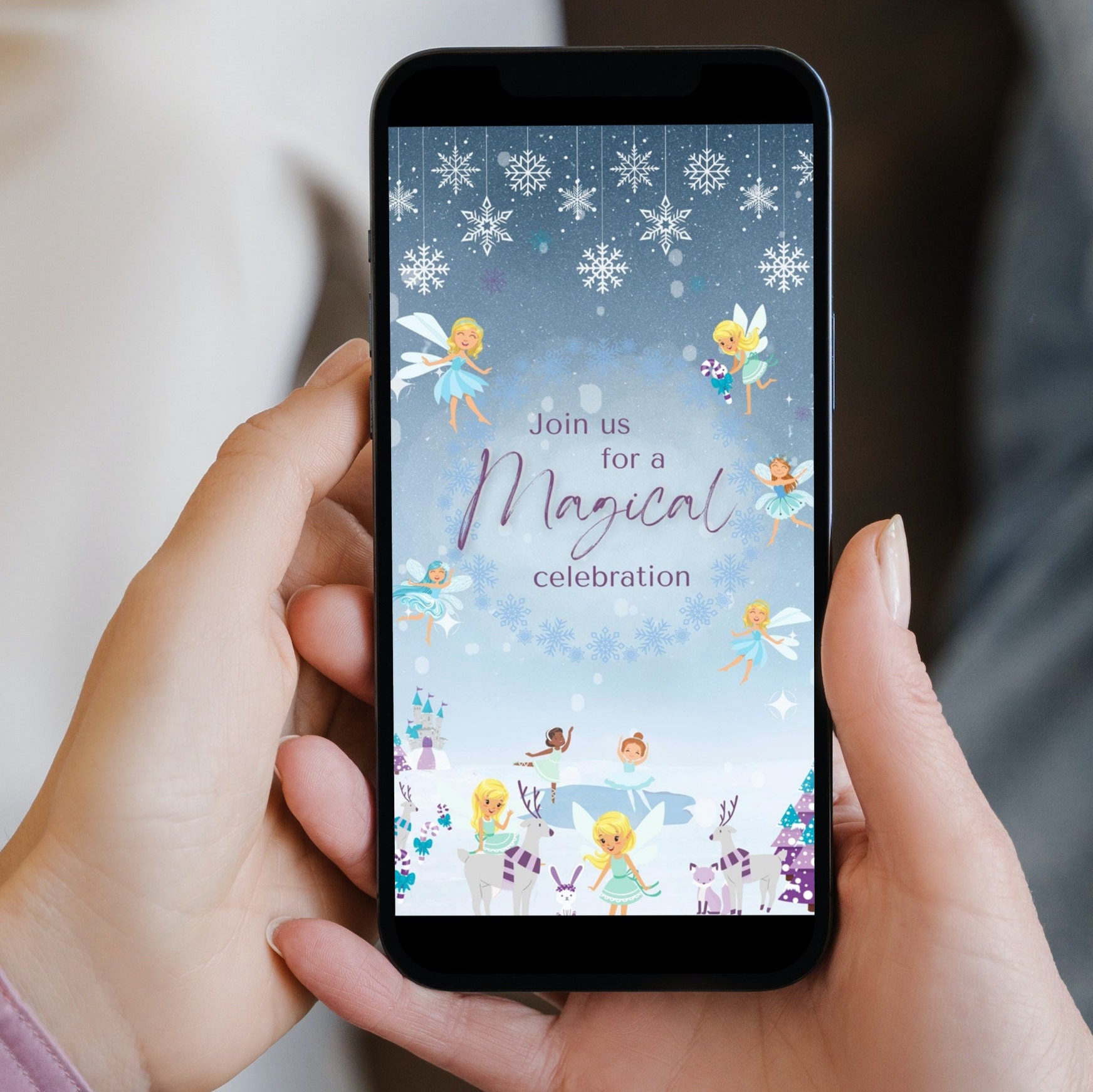 Editable Animated Video Invitation frozen Glitter With Magical Sounds ...