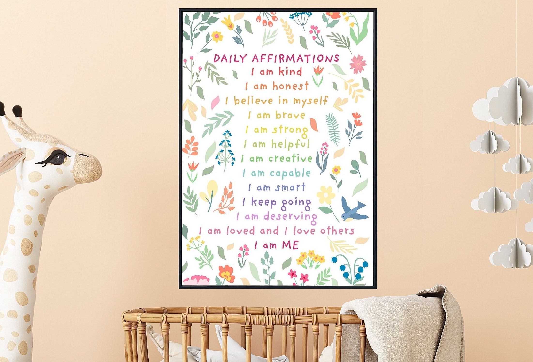 Positive Affirmations Happy Kids Calming Corner Digital Download Art ...