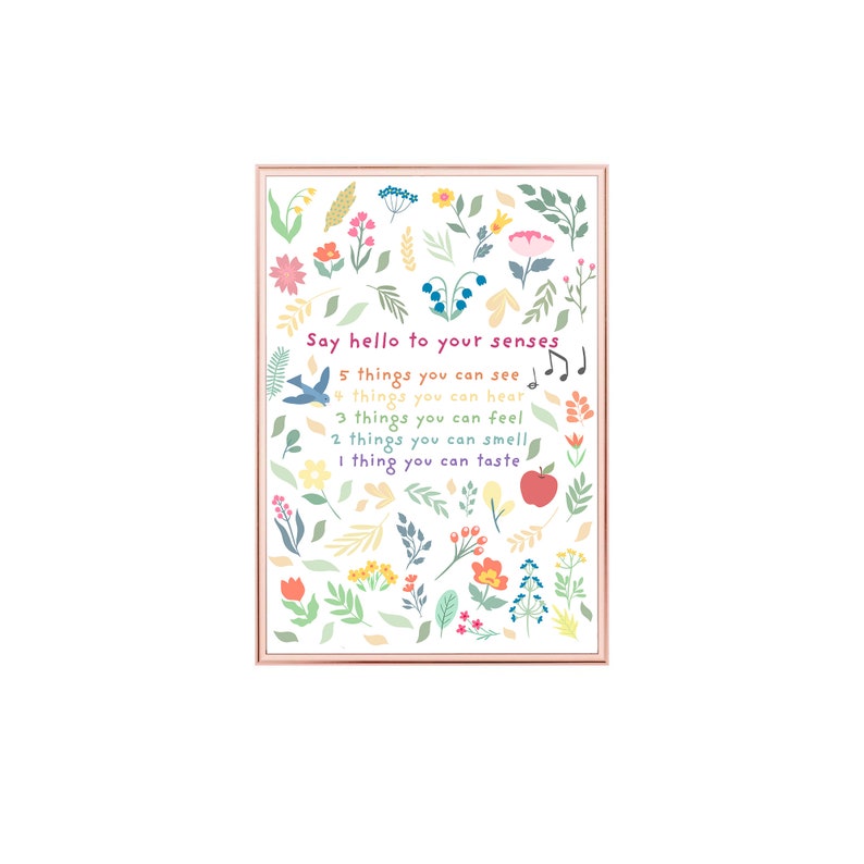 5 Senses Kids Happy Calming Corner Meditation | Digital Download Art ...