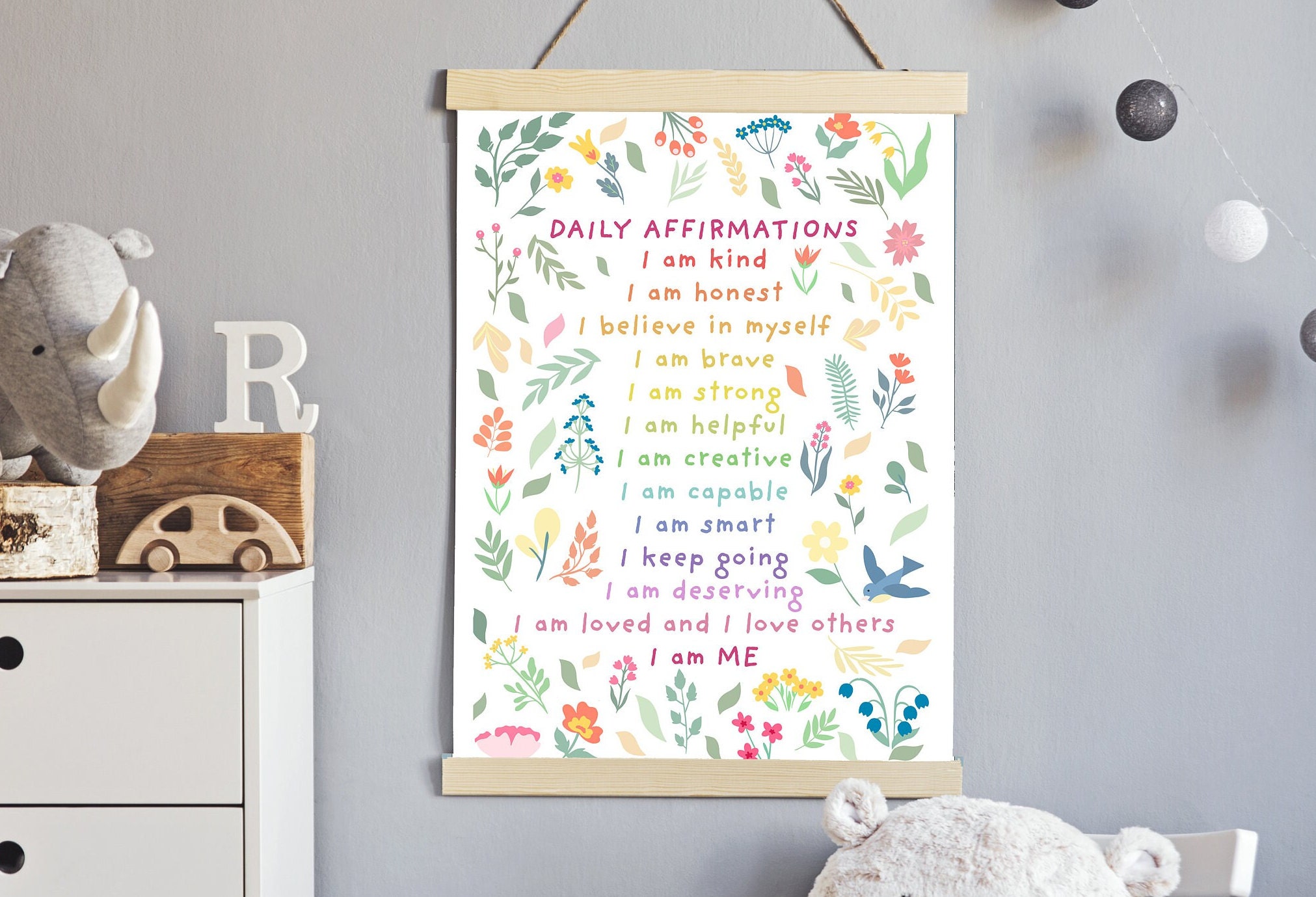 Positive Affirmations Happy Kids Calming Corner Digital Download Art ...