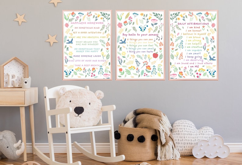 Positive Affirmations Happy Kids Calming Corner Digital Download Art ...