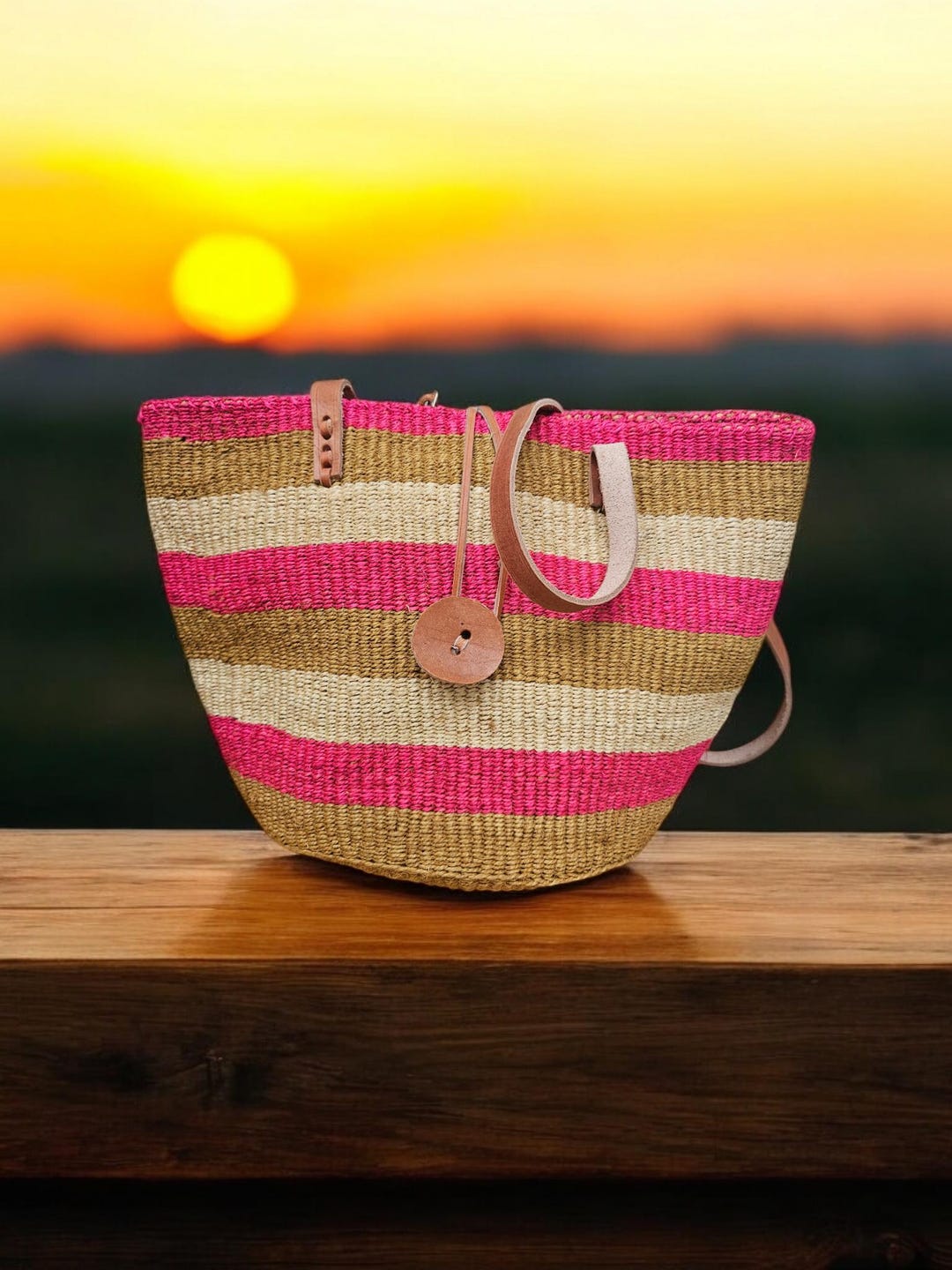Handwoven Kiondo Basket | African Sisal Tote Bag | Handmade Kenyan ...