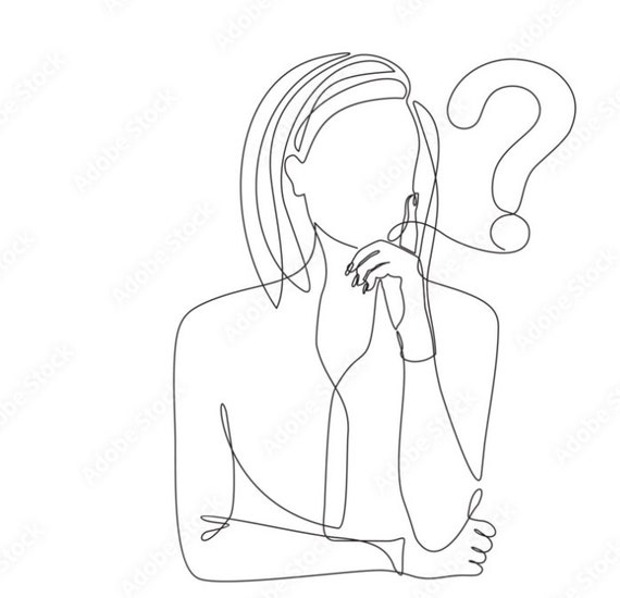 Thinking Woman Drawing