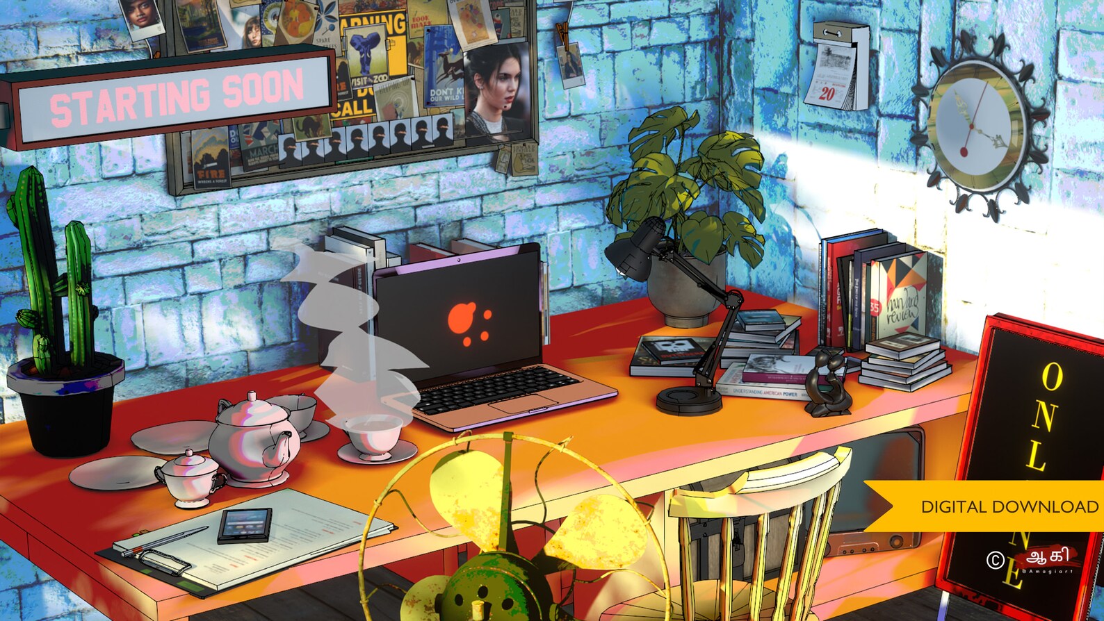 Animated Virtual Background Cozy Stream Overlay Be Right - Etsy