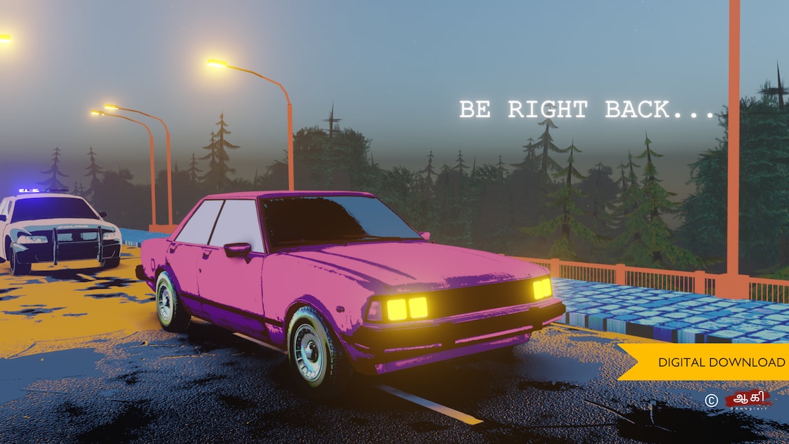 Animated Virtual Background, Car Chase, Night Twitch Overlay, Animated ...