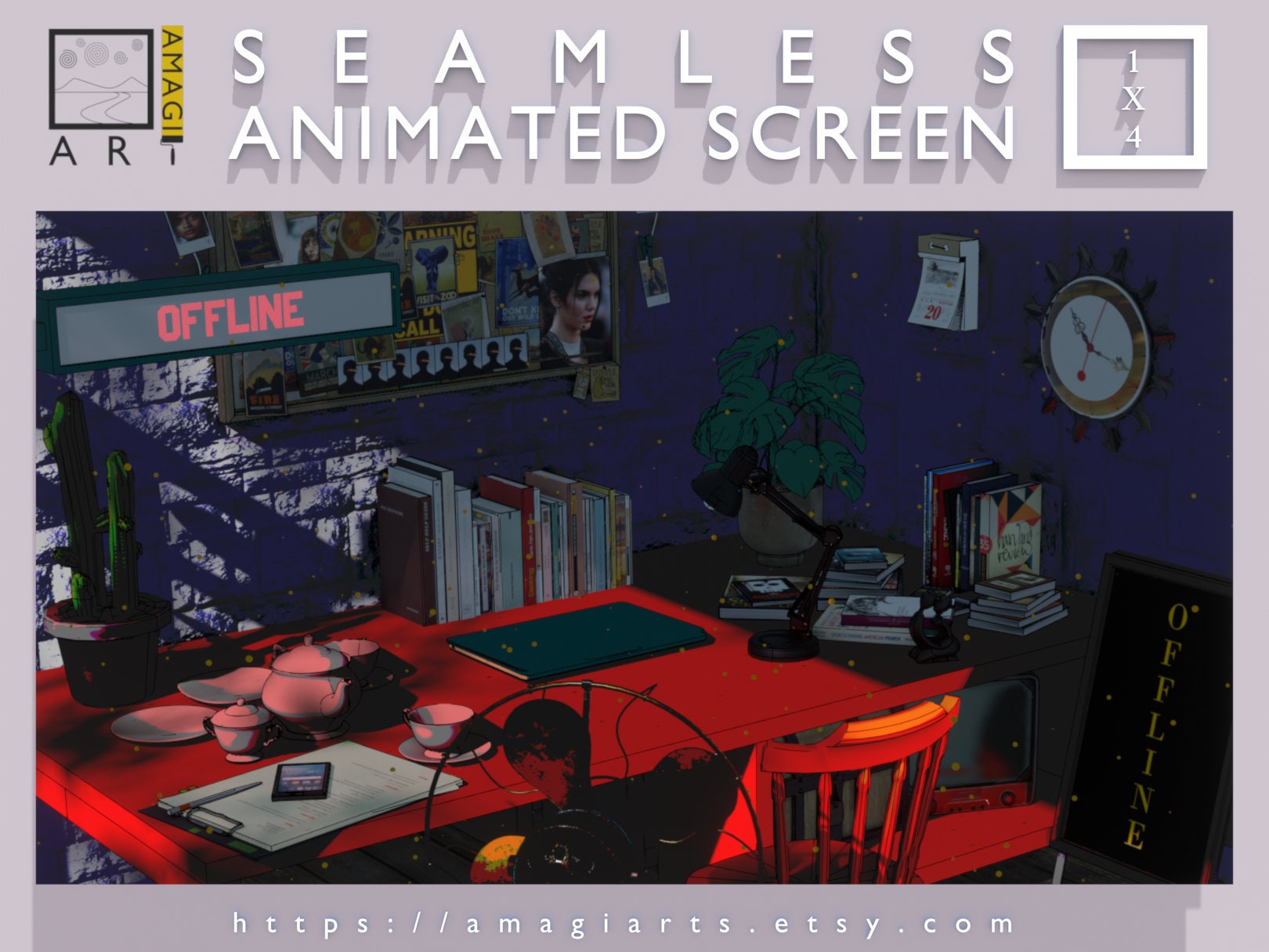 Animated Virtual, Background, Cozy Stream Overlay, Be Right Back ...