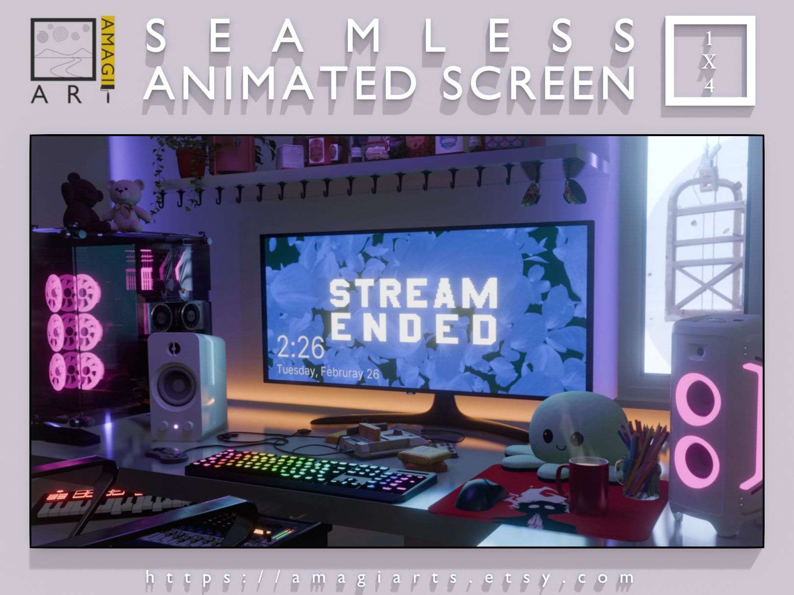 Cozy Room Animated Background Ultrawide Screen, Virtual Background, Obs ...