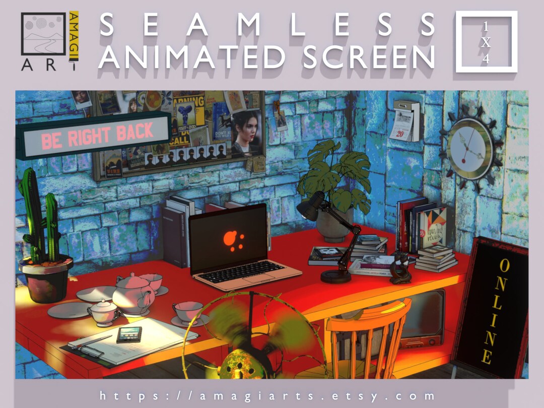 Animated Virtual, Background, Cozy Stream Overlay, Be Right Back ...