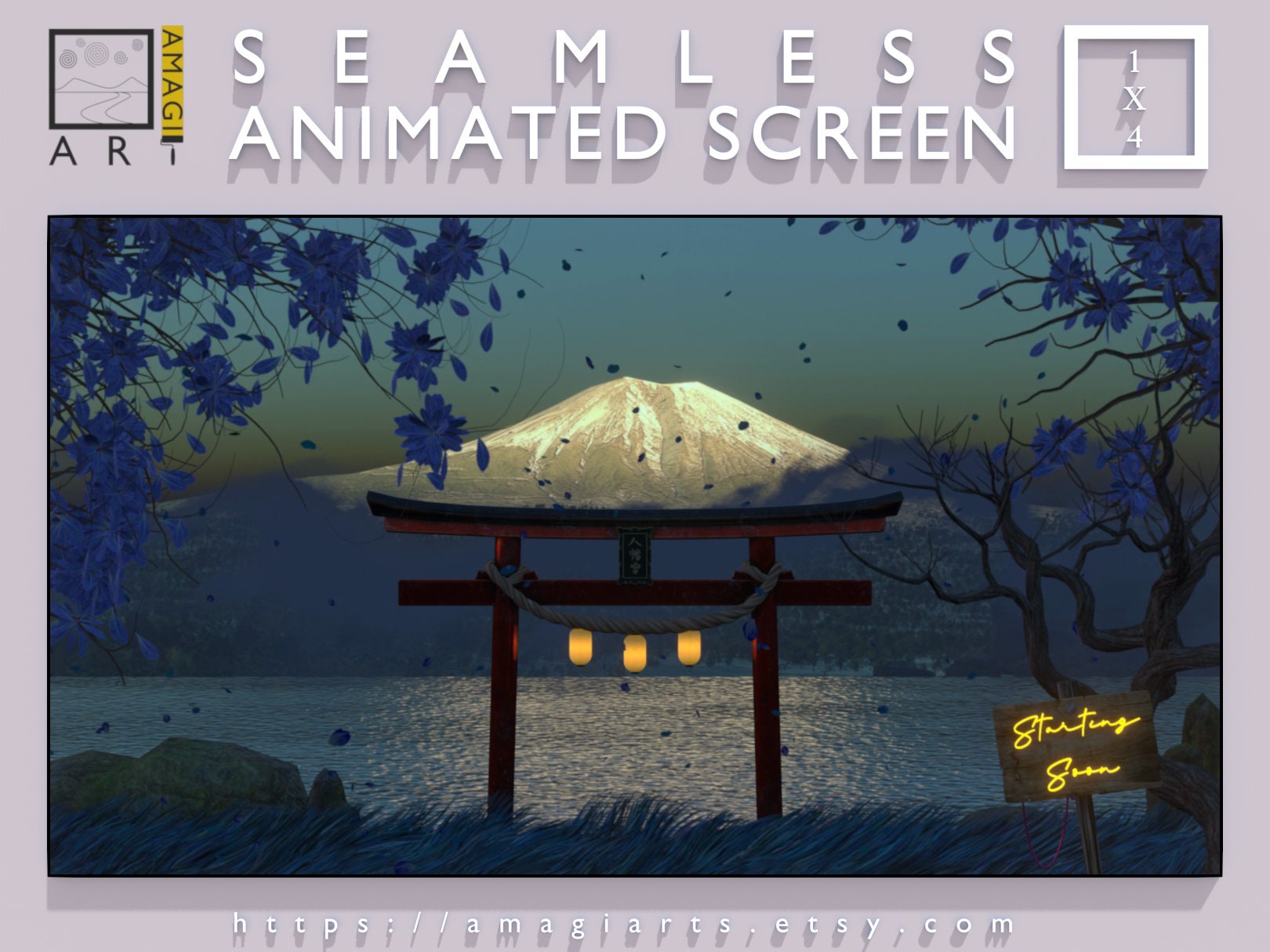 Anime Mount Fuji Shrine Animated Starting Soon Overlay - Twitch ...