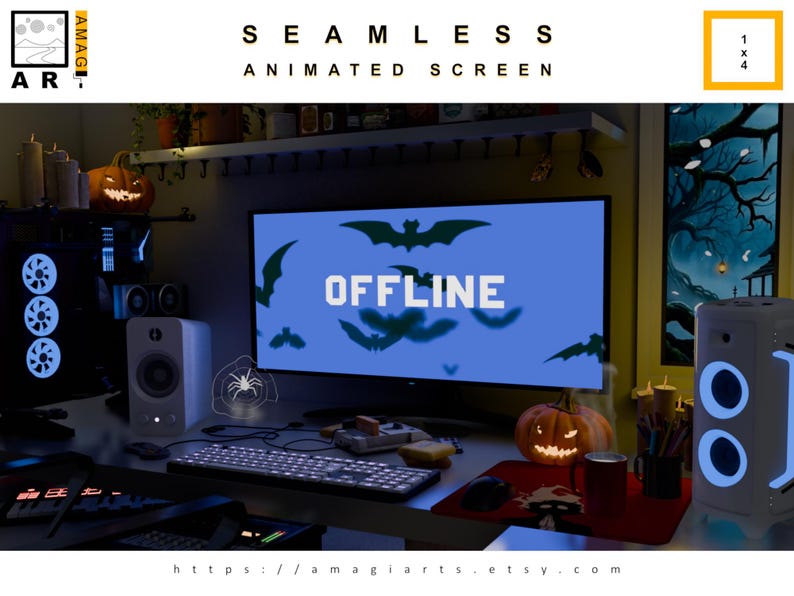 Halloween Animated Twitch Overlay: Vtuber Stream Screens (digital ...