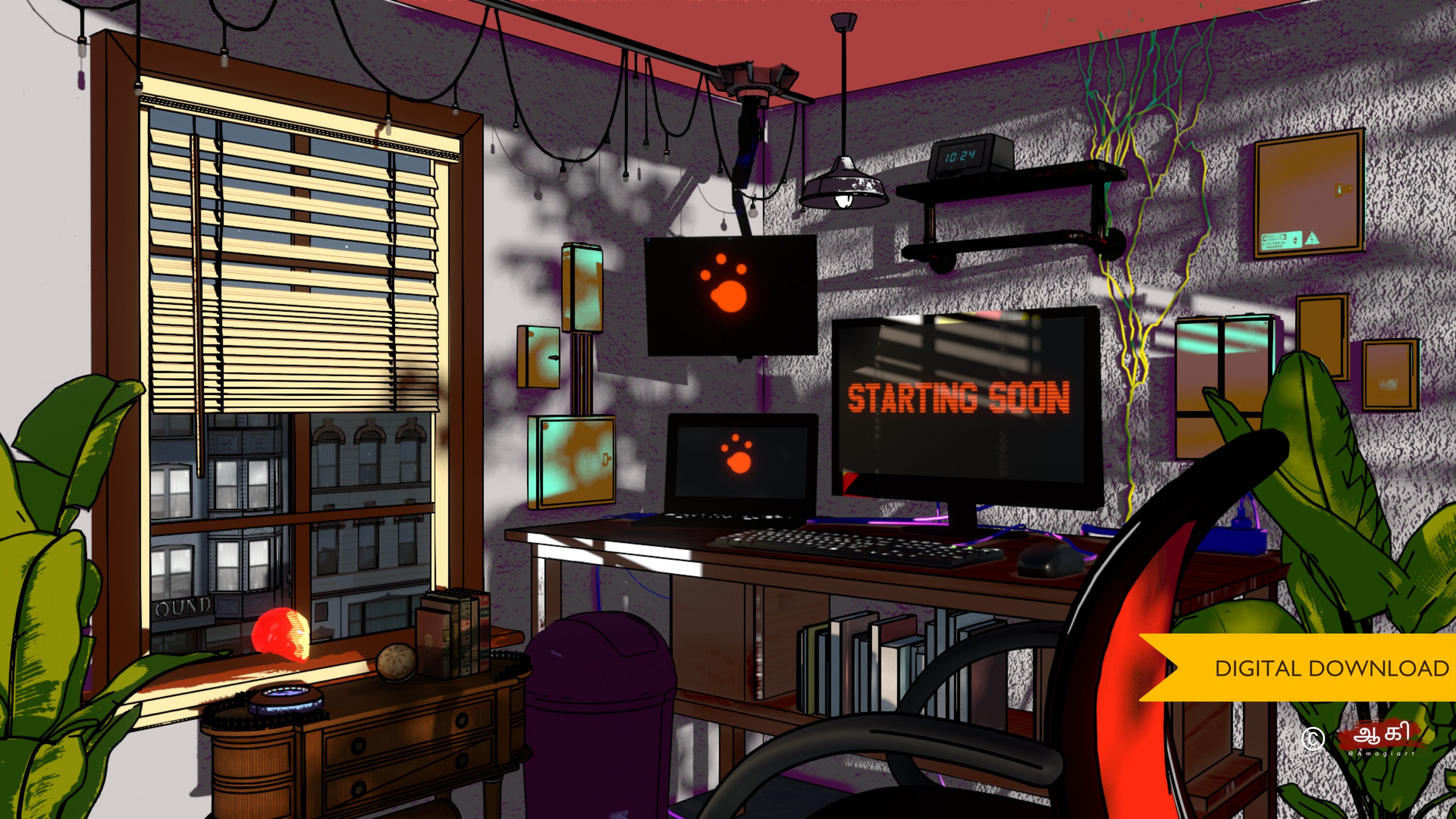 Cozy Stream Overlay, Animated Overlay, Twitch Overlay, Twitch Starting ...