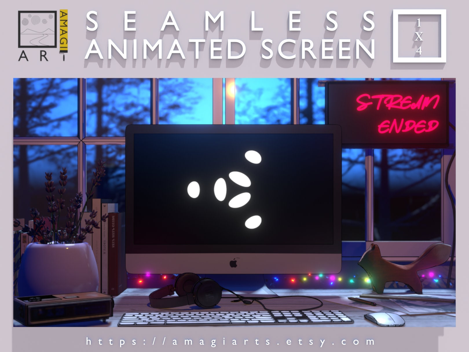 Cozy Animated Starting Soon Screen: Twitch Vtuber Overlay (digital ...