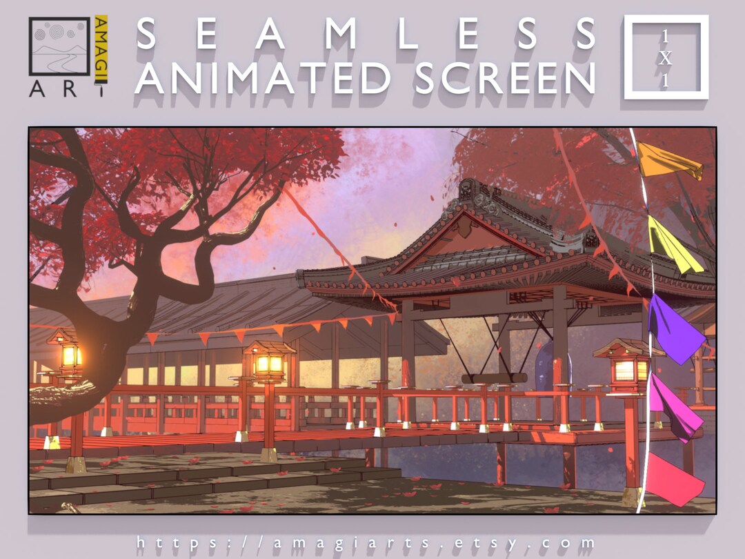 Zen Japan Shrine Animated Stream Overlay: Tranquil Vtuber Webcam ...