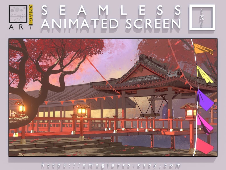 Zen Japan Shrine Animated Background Overlay - Cozy Obs Twitch Vtuber ...