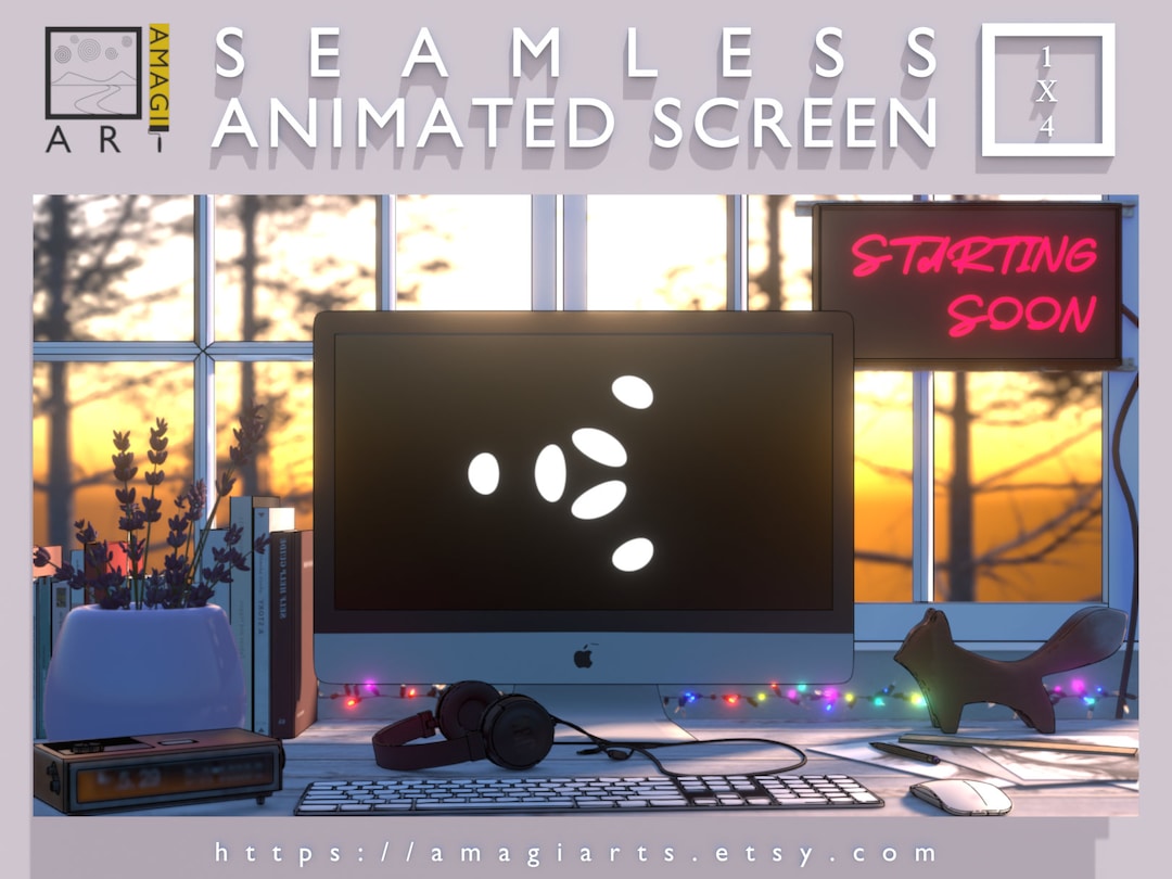 Cozy Animated Starting Soon Screen and Twitch Overlay Set - Vtuber ...
