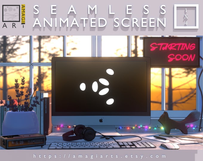 Cozy Animated Starting Soon Screen and Twitch Overlay Set Vtuber ...