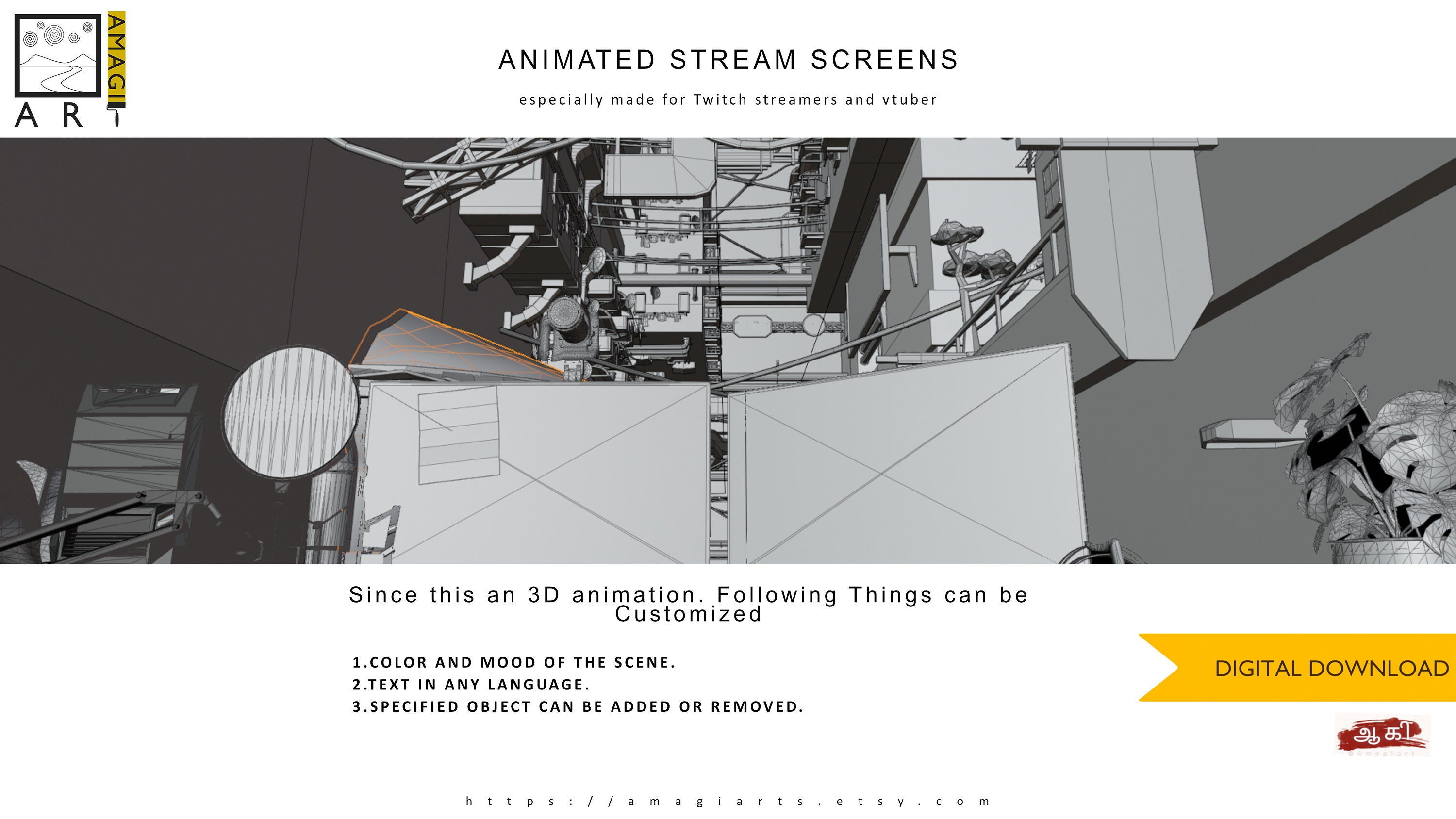 Streaming Overlay, Twitch Overlay Cozy, Cyberpunk, Animated Virtual ...